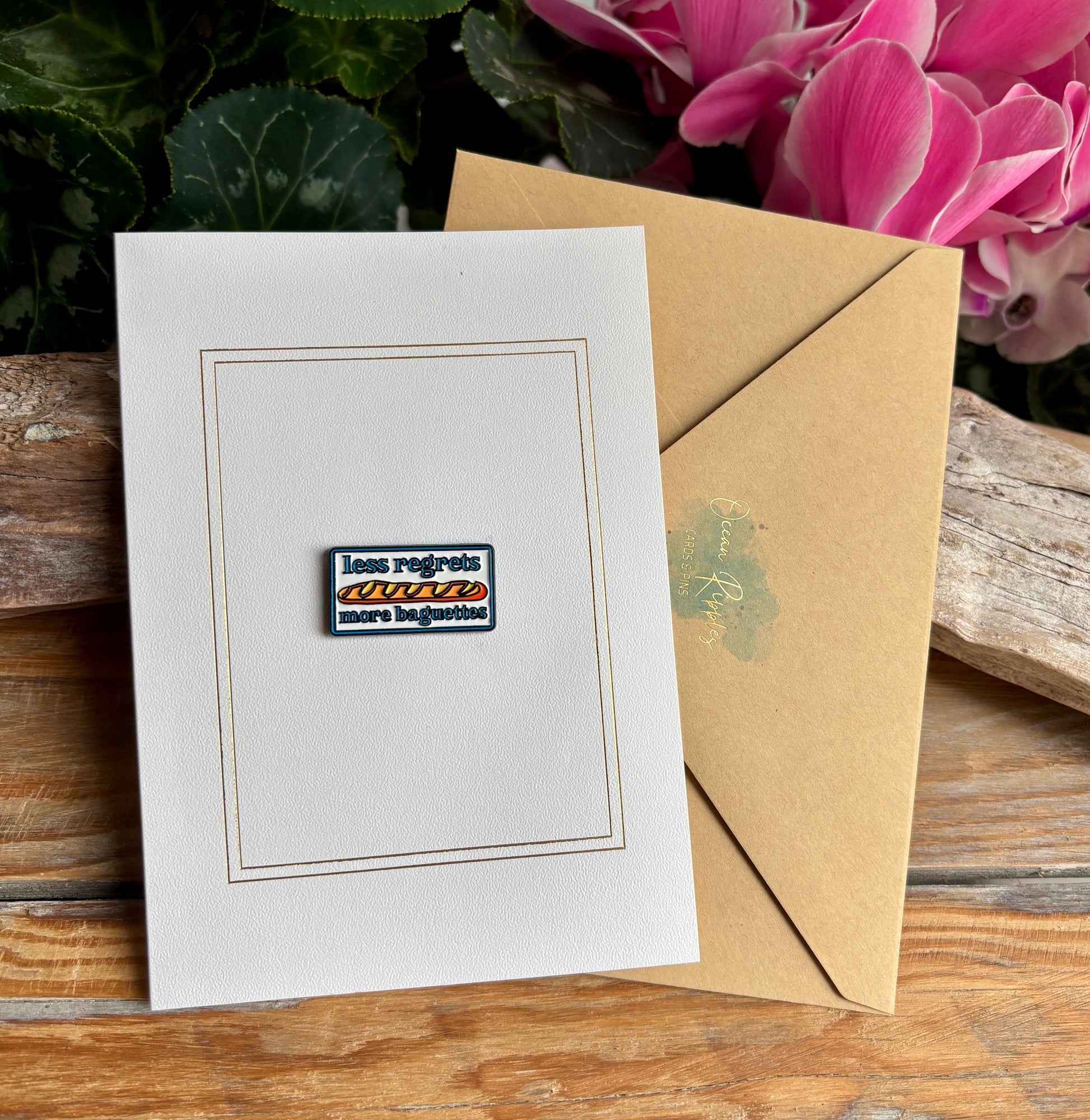 Less Regrets... Enamel Pin Badge Gift with Message Card – Ocean Ripples